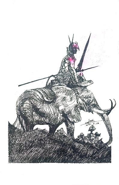 大漠苍狼的插画作品 钢笔习作 插画中国 chahua org