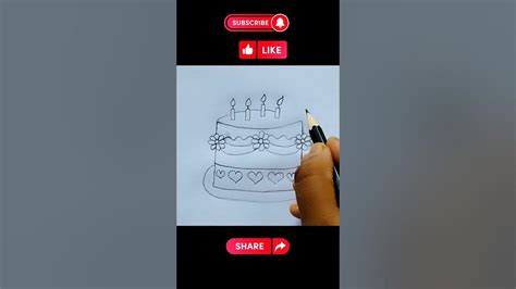 How To Draw Cute Birthday Cake Cake Shorts Art Birthdaycake Youtube