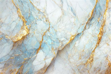 Premium Photo Blue White And Gold 3d Marble Wallpaper