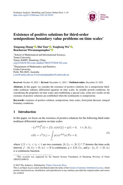 Pdf Existence Of Positive Solutions For Third Order Semipositone Boundary Value Problems On