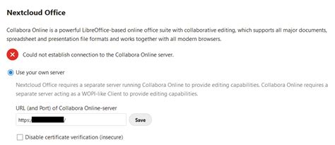 Cant Connect To Collabora After Fresh Aio Install On Synology · Issue