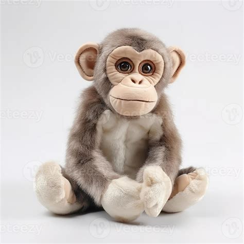 Cute Monkey Animal Plush Toy White Background Animal Doll With 22862856