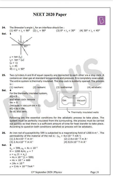 Neet 2020 Physics Question Paper