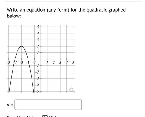 Solved Write An Equation Any Form For The Quadratic Chegg