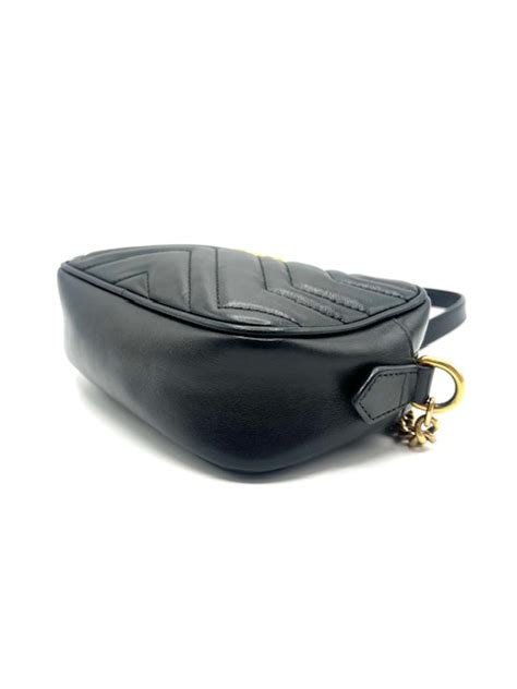 Mini Bolso Gucci Gg Marmont Matelasse En Cuero Negro Gucci