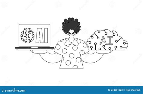 He Grasps A Model Of Ai Linear Vector Style 274301350