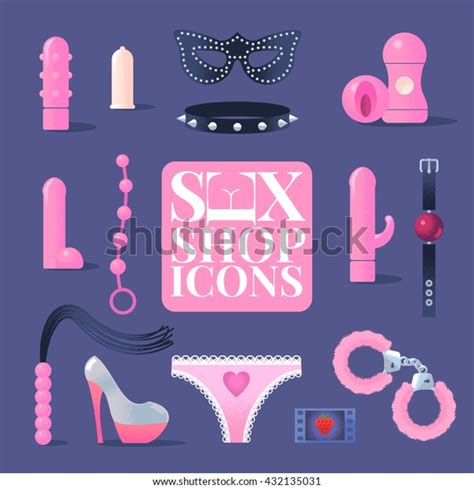 Sex Shop Vector Icons Design Elements Stock Vector Royalty Free