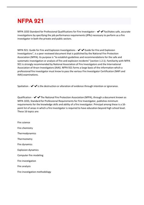 Nfpa 921 210 Questions And Answers Solved Correctly Nfpa 921