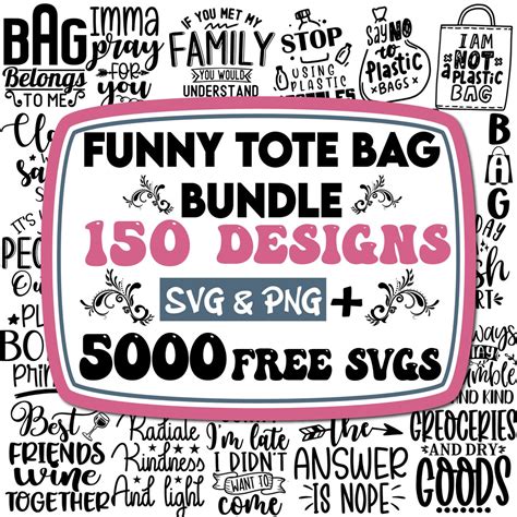 Funny Tote Bag Svg Bundle Tote Bag Quotes Svg Tote Bag Sayings Svg