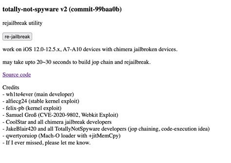 Totallynotspyware V2 Is A New Re Jailbreaking Utility For Ios 12 Devices Initially Jailbroken