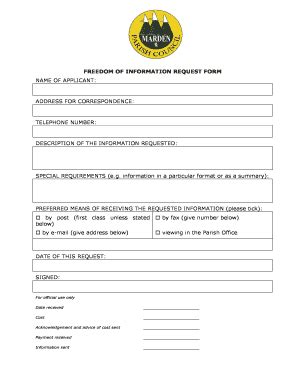 Fillable Online Mardenpc Kentparishes Gov FREEDOM OF INFORMATION