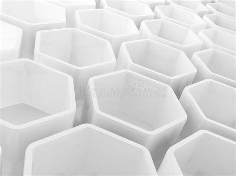 Structure En Nid D Abeilles Blanche Abstraite 3 D Illustration Stock