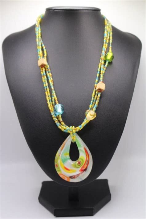 Seed Bead Pendant Gem