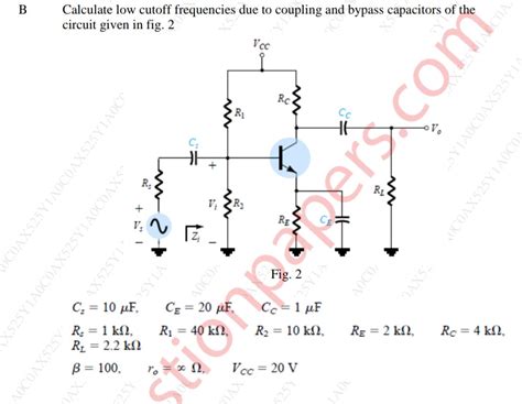 B Calculate Low Cutoff Frequencies Due To StudyX