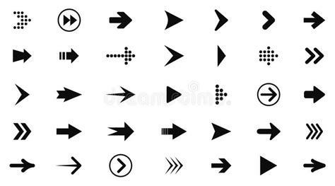 Set Arrow Icon Collection Different Arrows Sign Black Vector Arrows Icons â€ Vector Stock