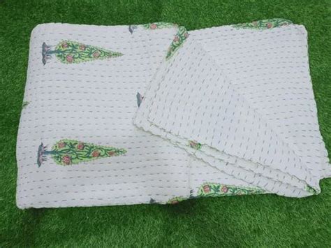 Yellow And Green Cotton Printed Bed Spreads Size 90108 At Rs 2500