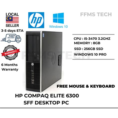 Pc Budget Hp Elite Sff I Gb Ram Gb Ssd W Computer Budget Ready Stock