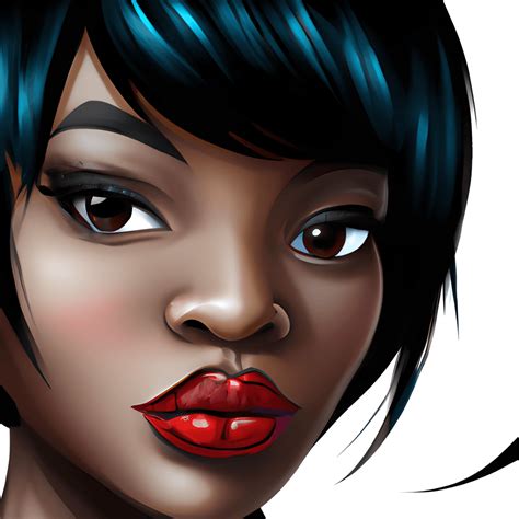 African American Rocker Girl Pin Up · Creative Fabrica
