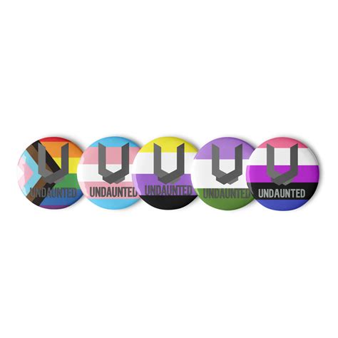 Identity Pride Set Of Pin Buttons Undaunted Inclusive Wow Guild For