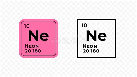 Neon Chemical Element Of The Periodic Table Vector Stock Vector