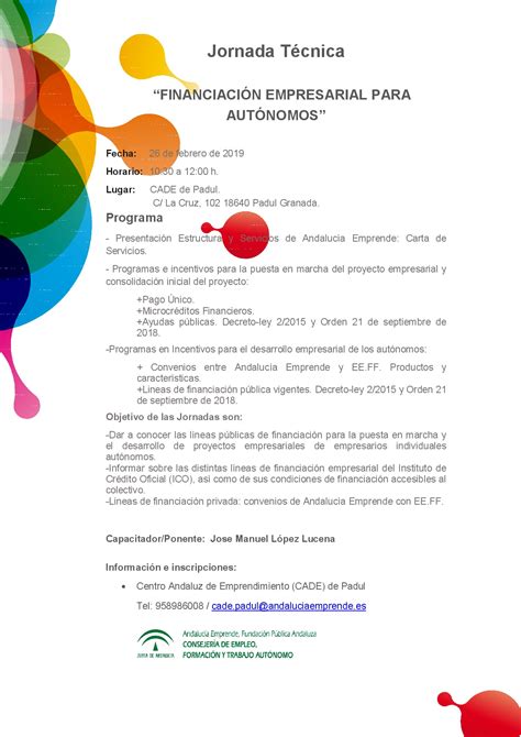 Financiación Empresarial Para Autónomos Andalucía Emprende Fundación