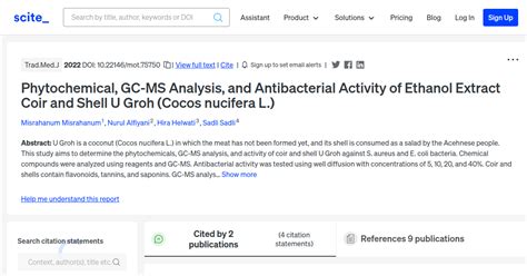 Phytochemical Gc Ms Analysis And Antibacterial Activity Of Ethanol Extract Coir And Shell U