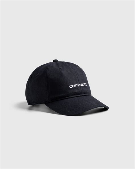 Carhartt WIP Canvas Script Cap Black White