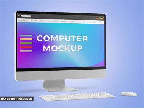 Premium Psd Computer Mockup With Keyboard And Mouse