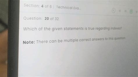 Section 4 Of 6 Technical Eva Question 20 Of StudyX
