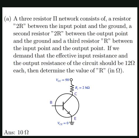 Solved A ﻿a Three Resistor Π ﻿network Consists Of ﻿a
