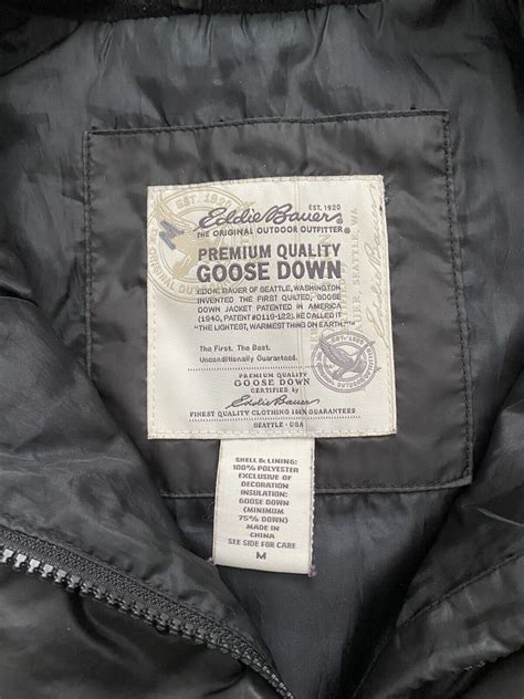 Womens Eddie Bauer Goose Quilted Down Vest Black M… Gem