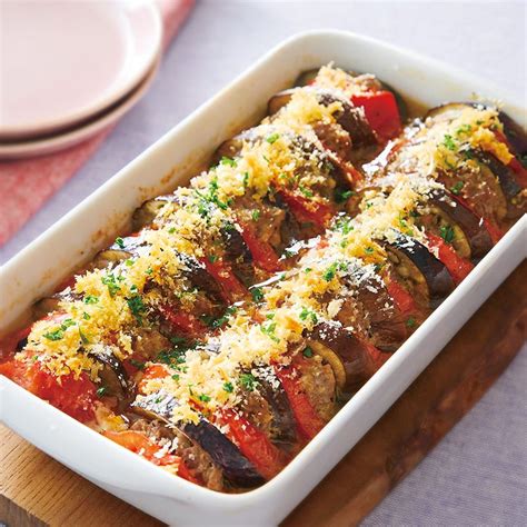 ひき肉となす、トマトの重ね焼き｜だいどこログ 生協パルシステムのレシピサイト レシピ レシピ 料理 レシピ なす レシピ トマト
