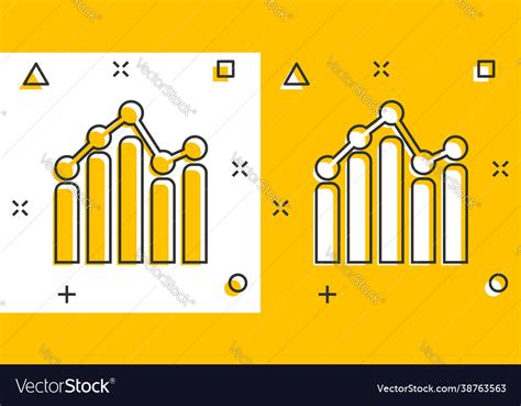 Cartoon Business Graph Icon In Comic Style Chart Vector Image