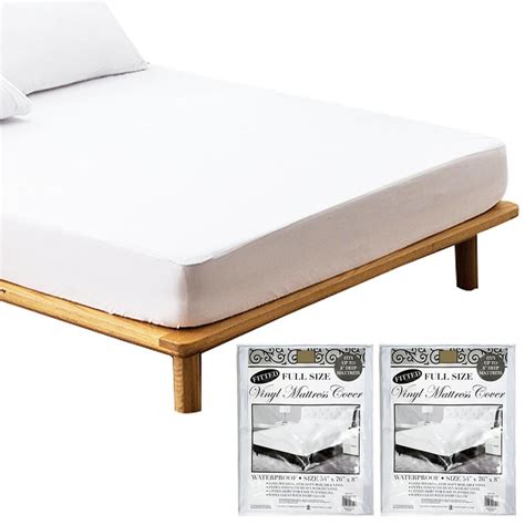 2 Full Size Bed Mattress Cover Plastic White Waterproof Bug Protector