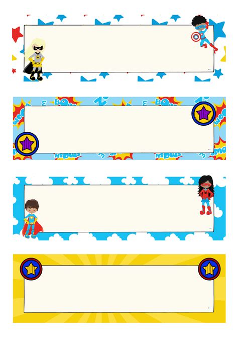 Superhero Theme Decor Bundle Name Tags And Labels Editable Made By