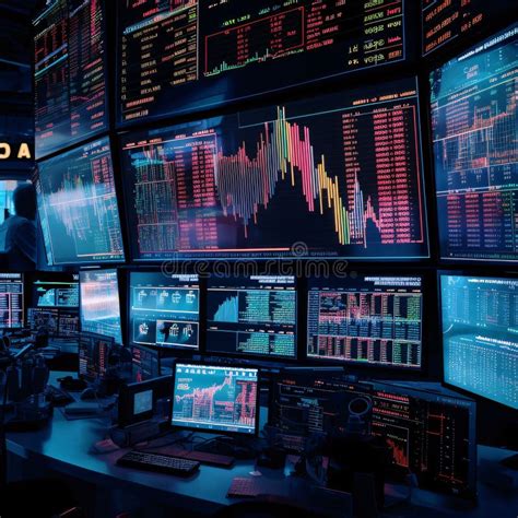 Stock Market Data On Monitor Screen Stock Market Data On Monitor