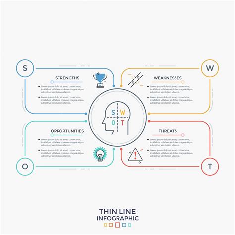 Premium Vector Chart With 4 Colorful Rectangular Elements Thin Line