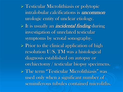 Ppt Testicular Microlithiasis Powerpoint Presentation Free Download