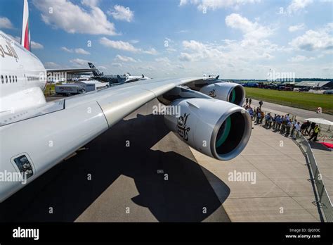 Detail Of The Wing And A Turbofan Engine Engine Alliance Gp7000 Of The Largest Aircraft In The