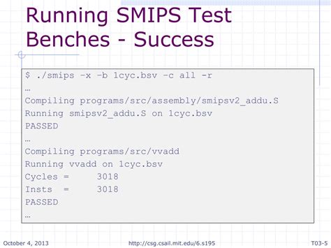 Ppt Constructive Computer Architecture Tutorial 3 Debugging Smips Andy Wright 6s195 Ta