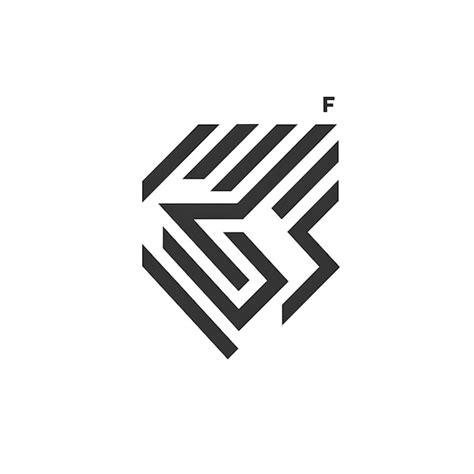 Letter F With Geometric Logo Design Style With F Shaped Into Creative