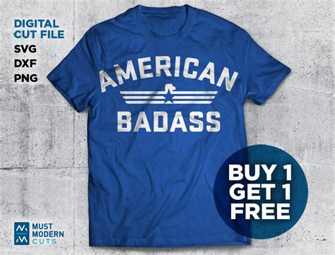 American Badass Svg Dxf Png Cut File Patriotic July 4th 4th Of