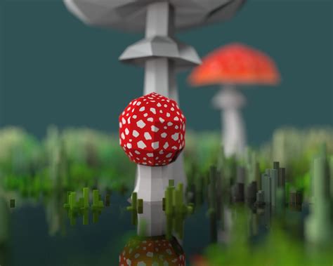 Amanita Low Poly Modelo 3D 15 Obj Fbx 3ds C4d Free3D