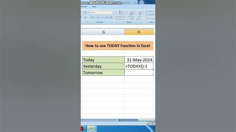 Using The Excel Today Function How To Use Today Functionexcel Youtube