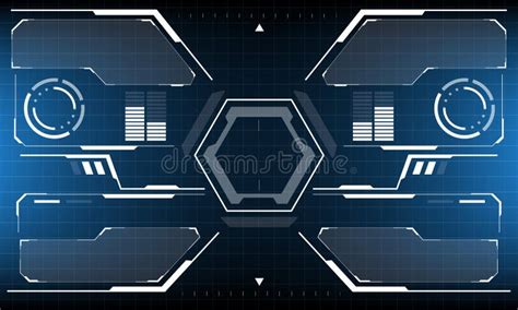 Hud Sci Fi Interface Screen View White Circular Geometric Design Virtual Futuristic Technology