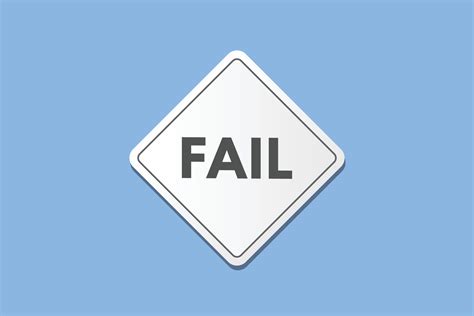 Fail Text Button Fail Sign Icon Label Sticker Web Buttons