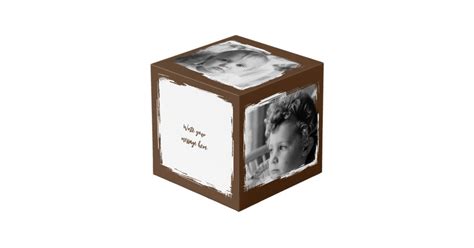 茶色の白い写真カスタマイズを4枚の画像に追加 フォトキューブ Jp