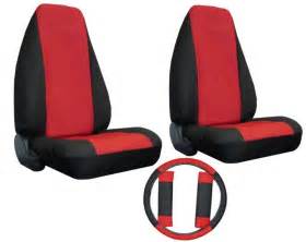 Buy Faux Leather Car Truck Suv Red Black 2 High Back Bucket Seat Covers