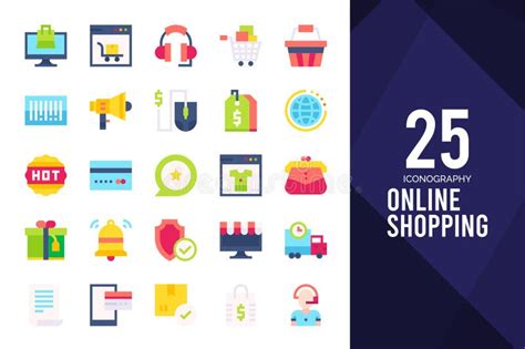 25 Online Learning Flat Icon Pack Vector Illustration Stock Vector