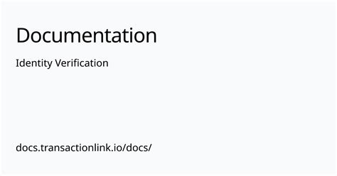 Identity Verification Documentation